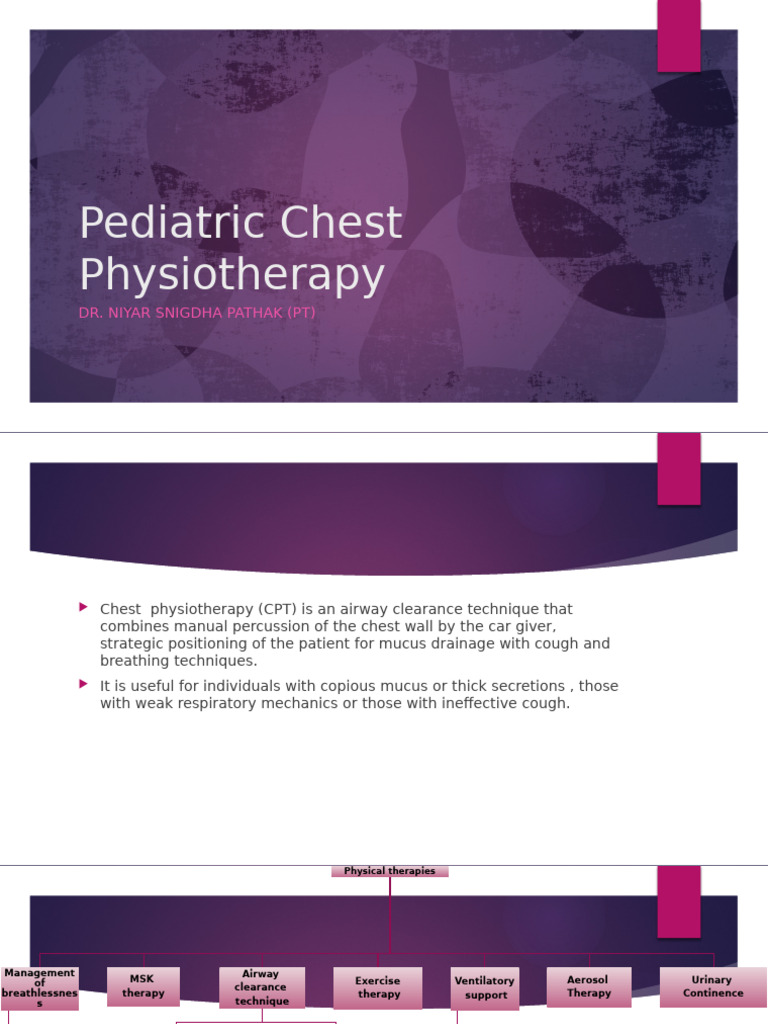 Pediatric Chest Physiotherapy Techniques | PDF | Exhalation | Breathing