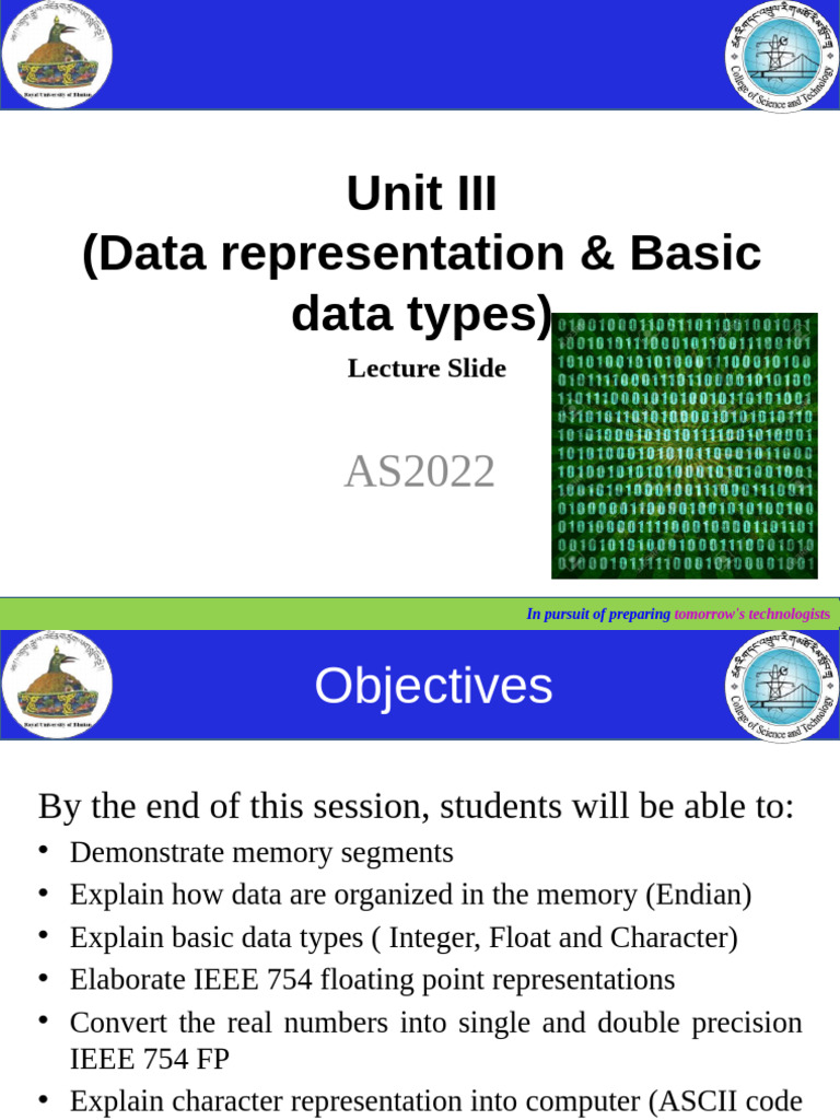 Unit 1 Data Representation Pdf Data Type Computer Engineering