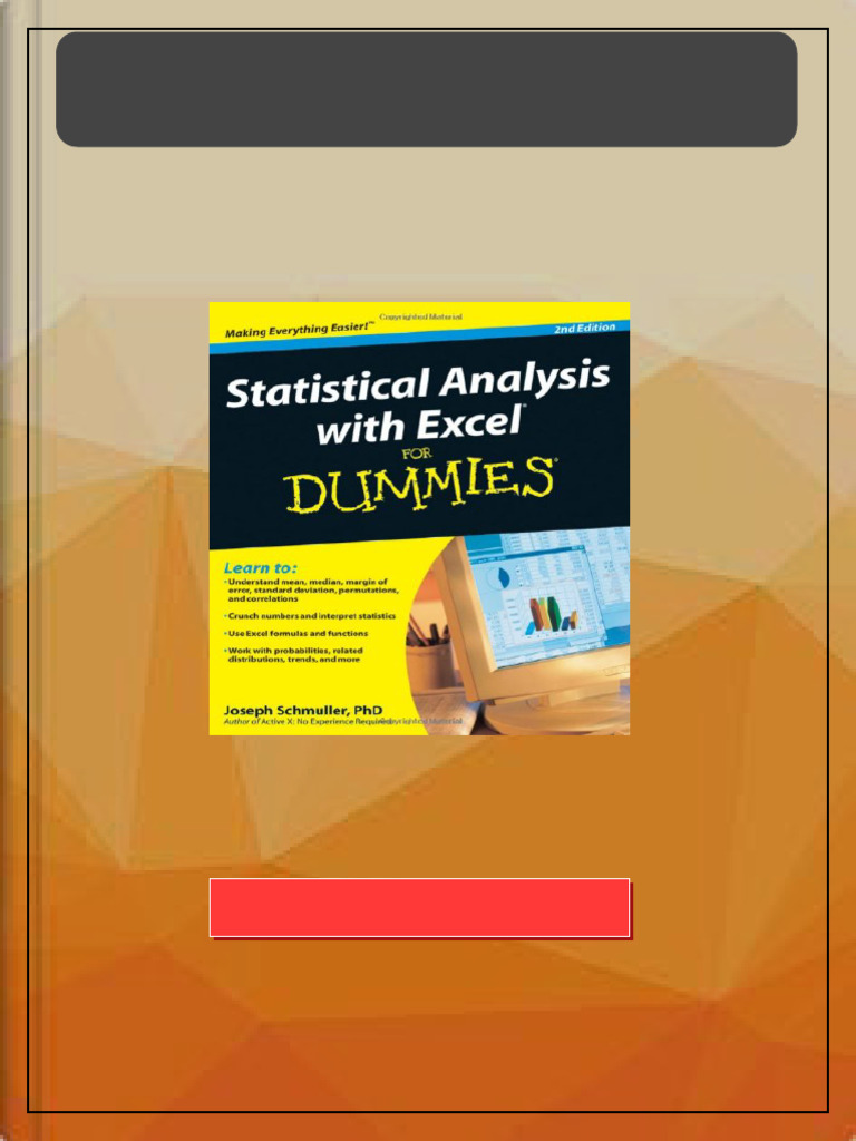 Statistical analysis with Excel for dummies 2nd Edition Joseph ...