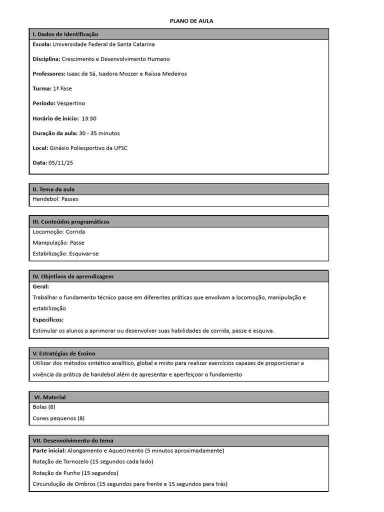 Trabalho - Plano de aula.docx | PDF