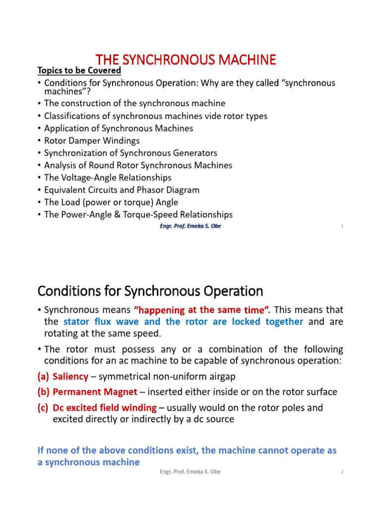 The Synchronous Machine | PDF | Electric Motor | Electric Power