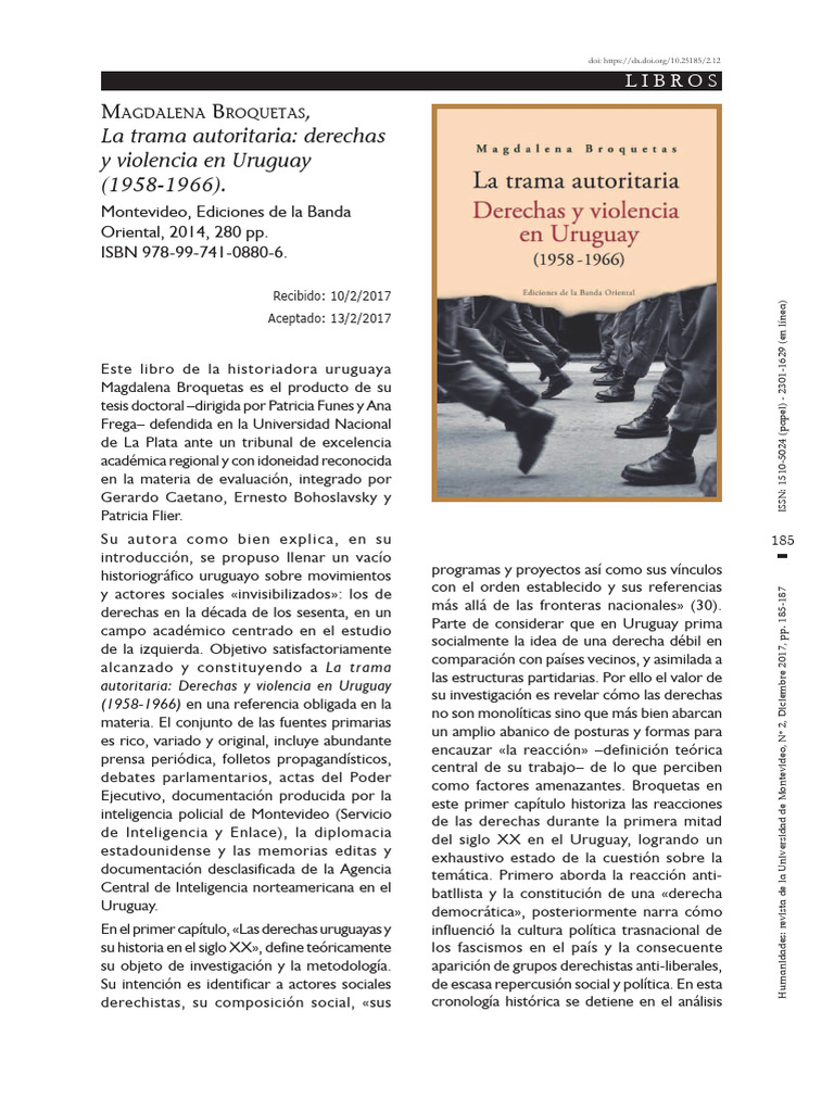 Broquetas Magdalena La Trama Autoritaria | PDF | Uruguay | Anticomunismo