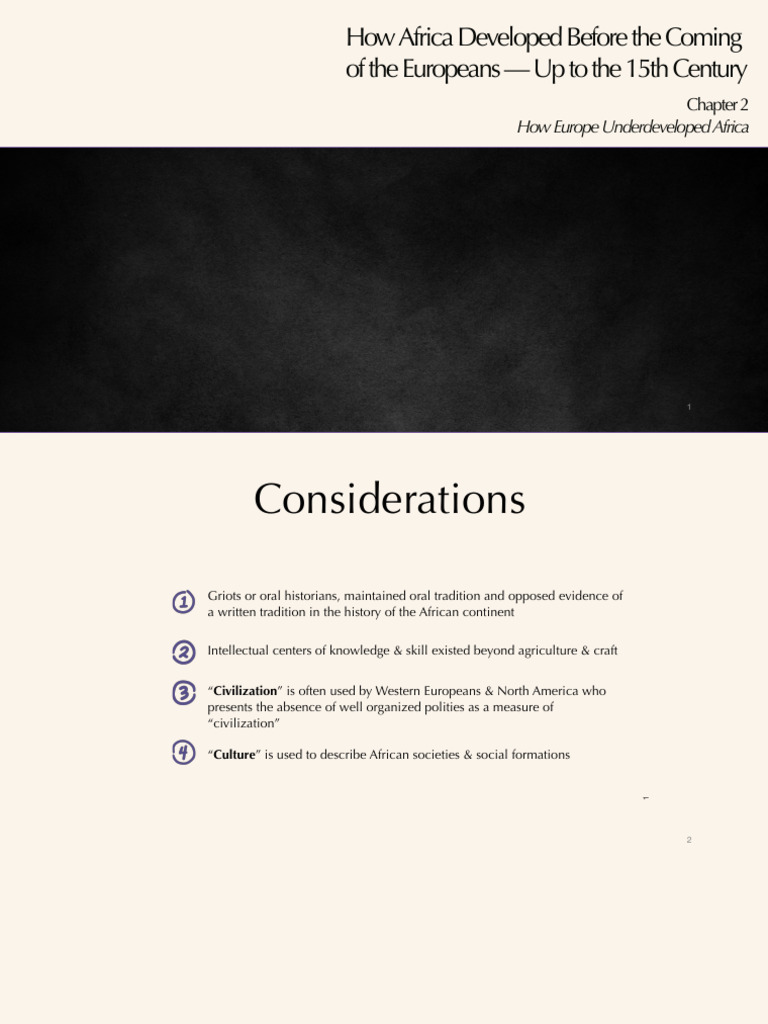 CH 2, How Europe Underdeveloped Africa | PDF | Africa | Slavery