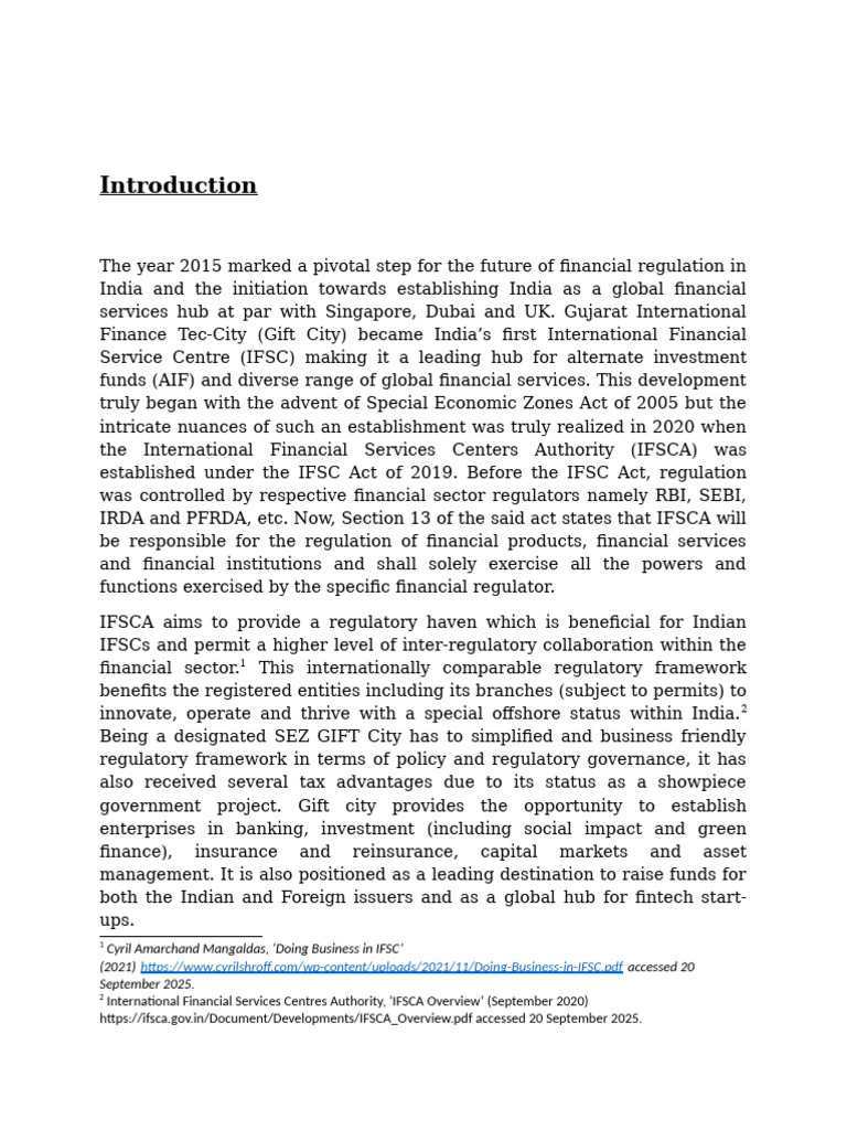 IFSCA: Revolutionizing India's Financial Regulation | PDF | Reserve ...