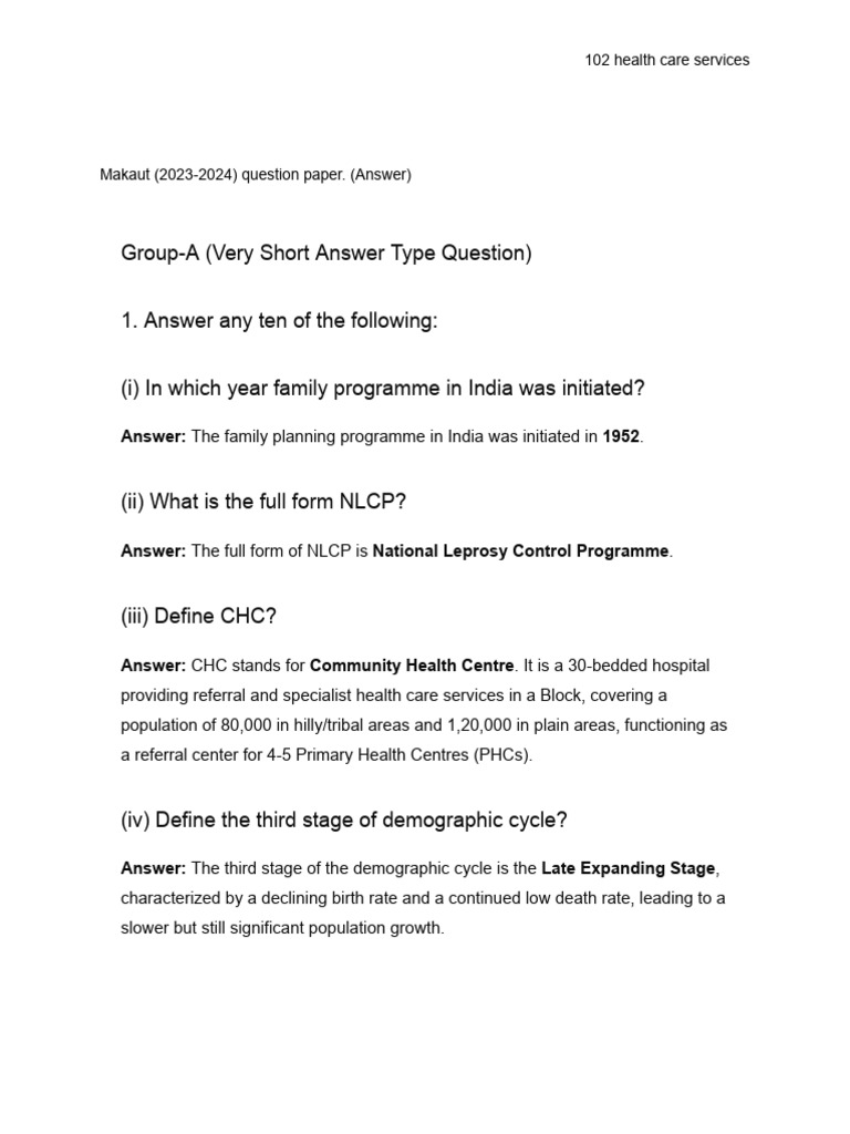 102 Makaut (2023-2024) Question Answer | PDF | Tuberculosis | Medicine