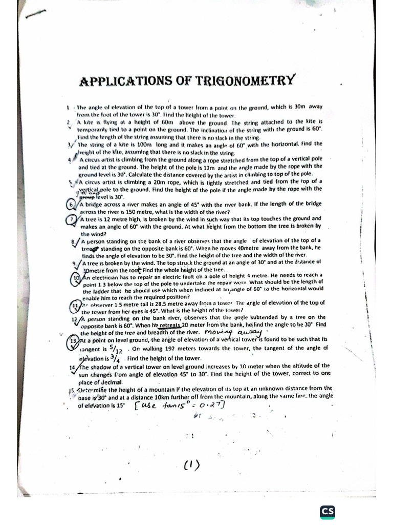 Application of Trigonometry | PDF