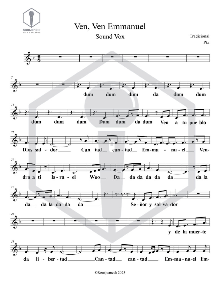 Ven, Ven Emmanuel - Sopr | PDF
