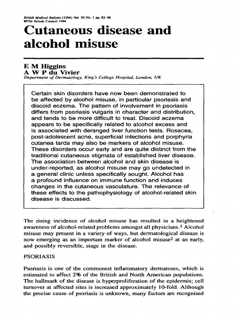 Alchol Article 3 | PDF | Psoriasis | Alcohol Abuse