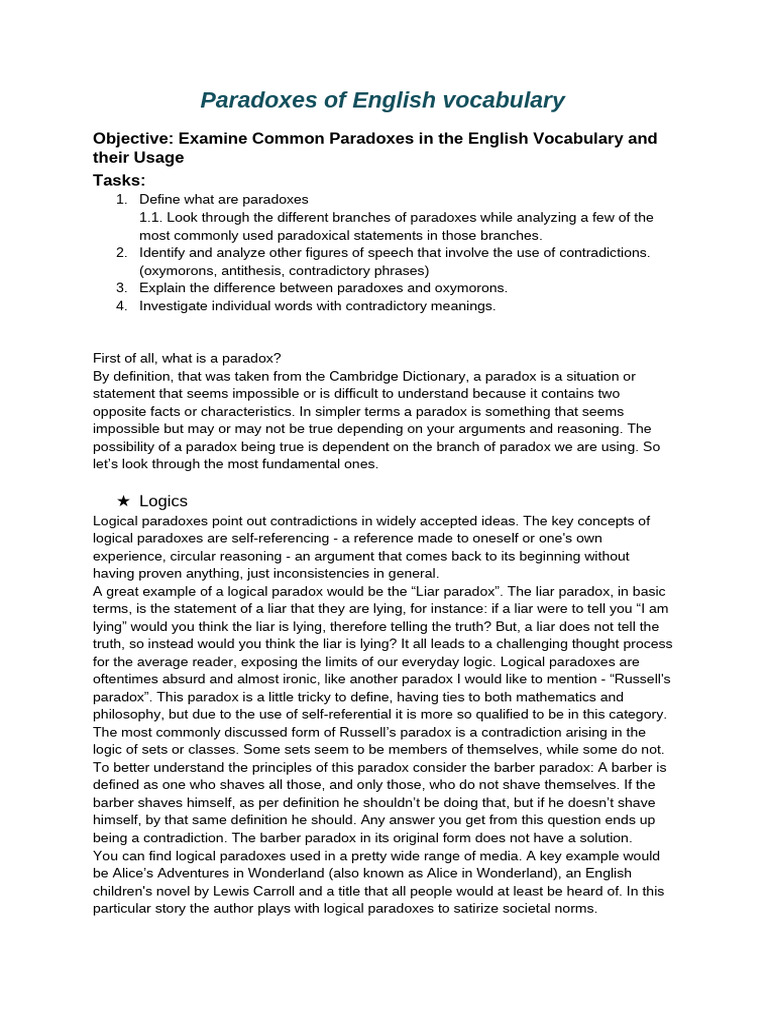 Work in Progress | PDF | Paradox | Truth