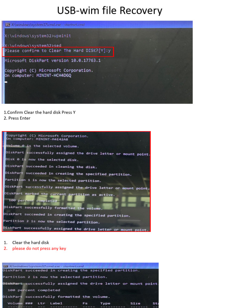 USB-WIM File Recovery Guide | PDF