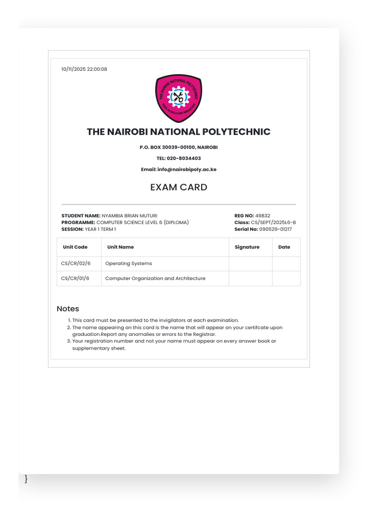 The Nairobi National Polytechnic | PDF