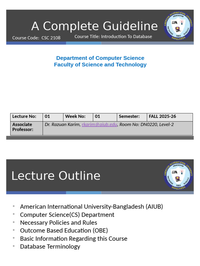 Lect 1 (Introduction) | PDF | Databases | Sql