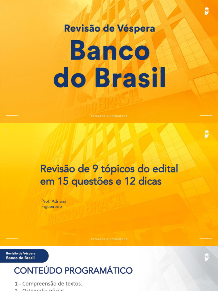 ALUNO_Revisão_Véspera_Banco_do_Brasil | PDF | Gramática | Sintaxe