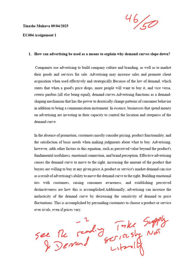 Tinashe Mukova 447489 0 | PDF | Demand | Price Elasticity Of Demand