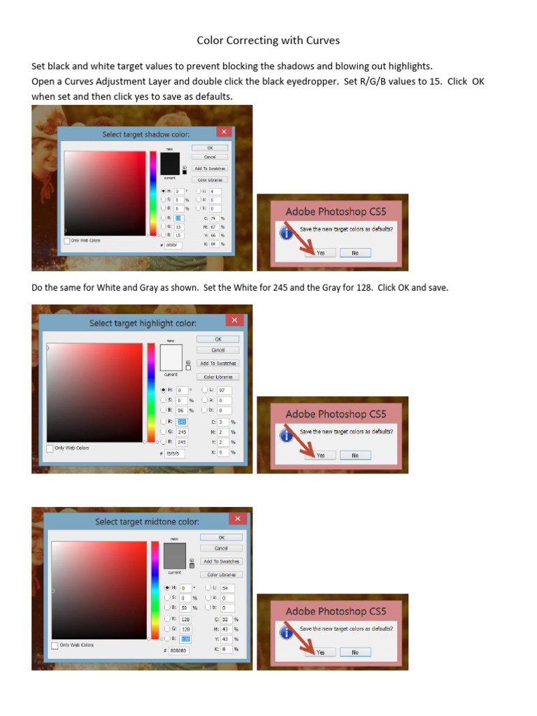 Curves Adjustment for Color Correction | PDF | Vision | Imaging