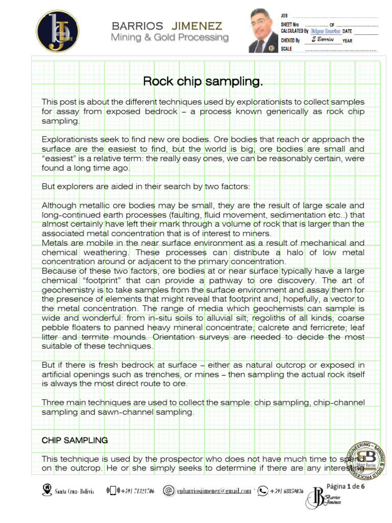 004 Chip Sampling Pdf Ore Mining