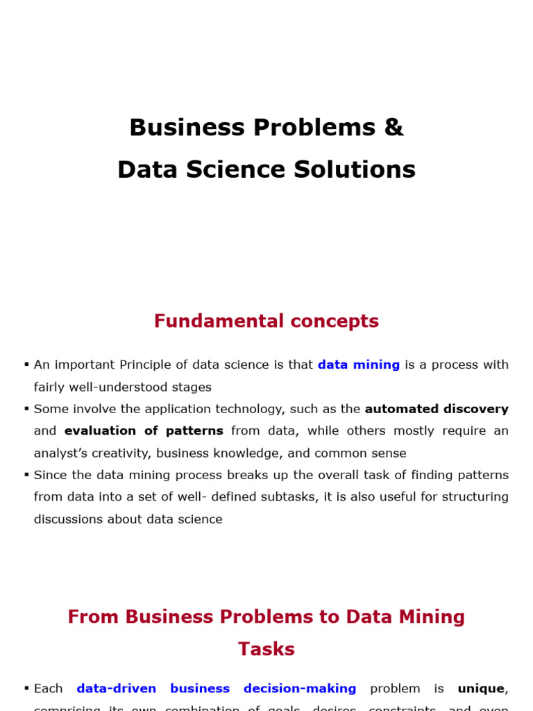 Business Problems and Data Science Solutions | PDF | Data Mining | Information Science