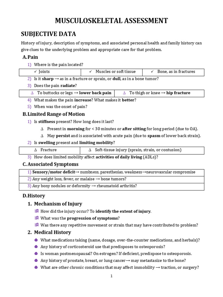 Musculoskeletal Disorders Assessment and Diagnosis | PDF ...
