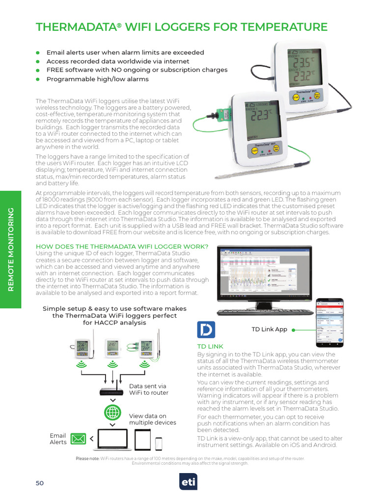 ThermaData WiFi Temperature Loggers | PDF | Wi Fi | Thermocouple