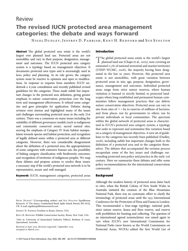 IUCN Protected Area Management Revisions | PDF | Protected Area ...