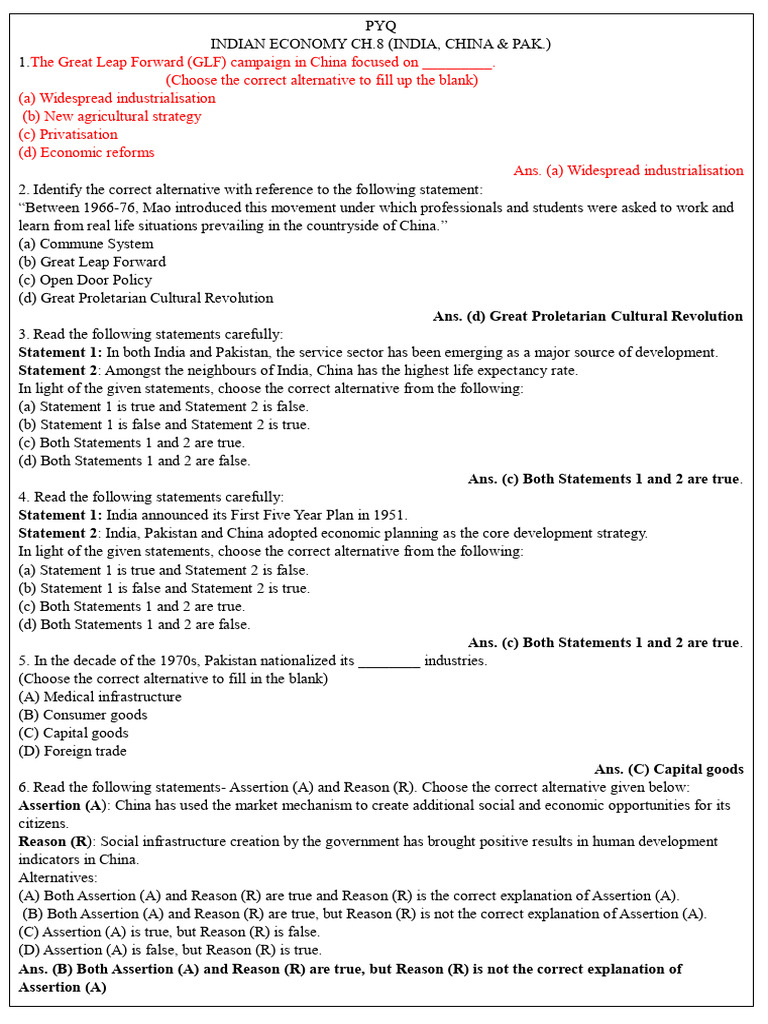 PYQ IED CH.8 | PDF | Gross Domestic Product | Economic Growth