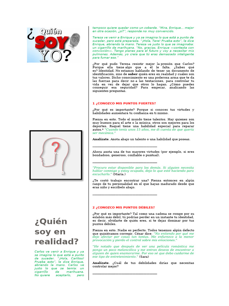 Lectura - Quién Soy Yo | PDF