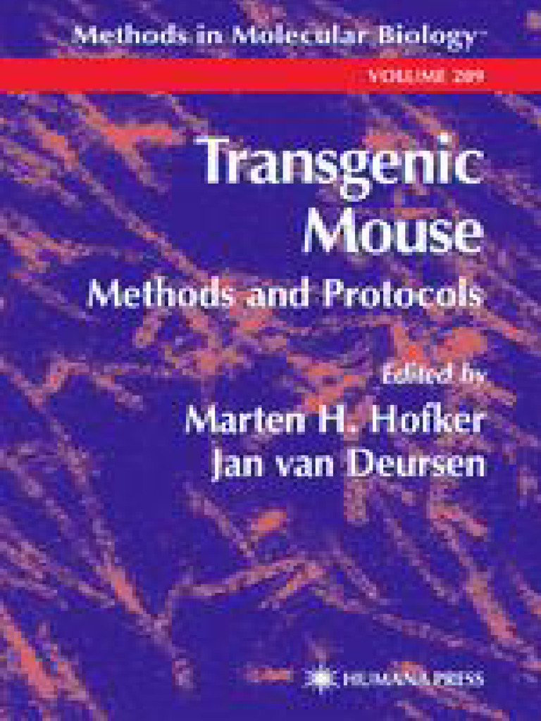 Transgenic Mouse Methods And Protocols Marten H Hofker Auth | PDF