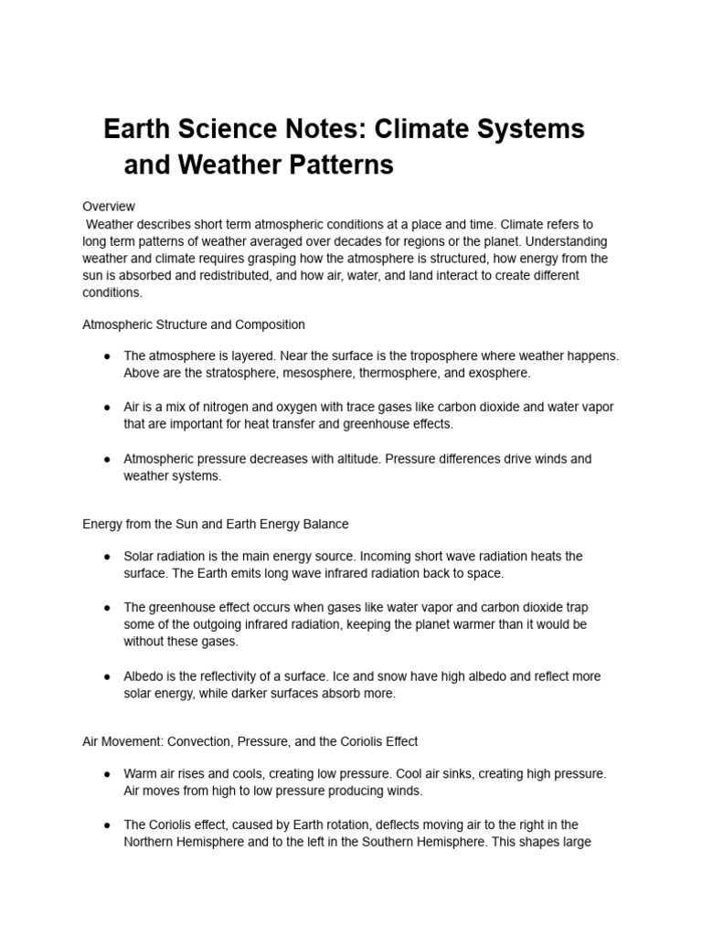 Climate Systems and Weather Patterns Guide | PDF | Atmosphere Of Earth ...