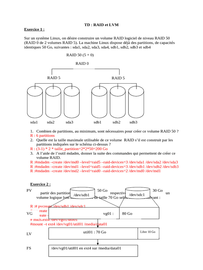 Configuration RAID 50 et LVM sur Linux | PDF | Informatique | Logiciel ...