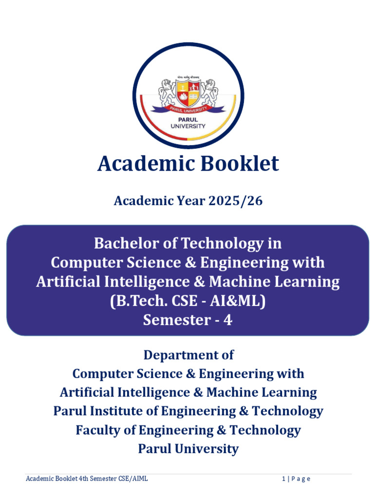 4th Semester Booklet Aiml 17.10.2025 Final | PDF | Artificial ...