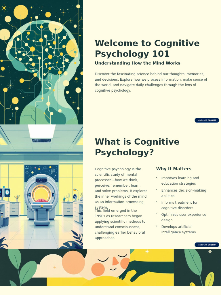 Welcome to Cognitive Psychology 101 | PDF | Perception | Learning