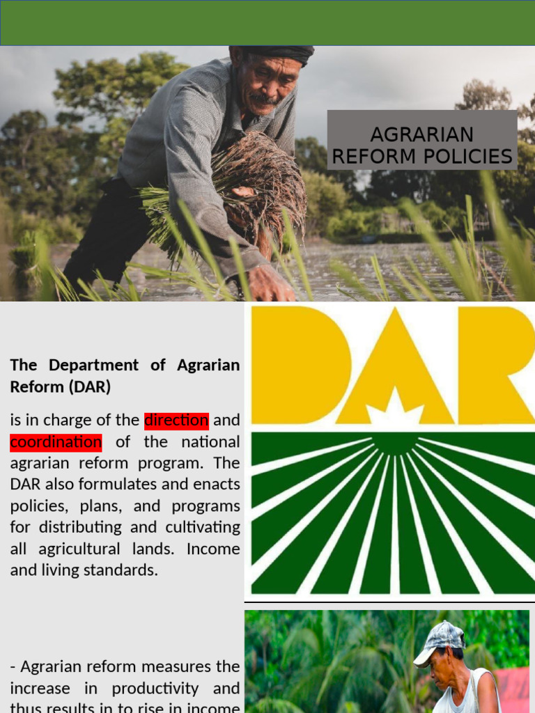 Agrarian Reform Policies | PDF | Economies