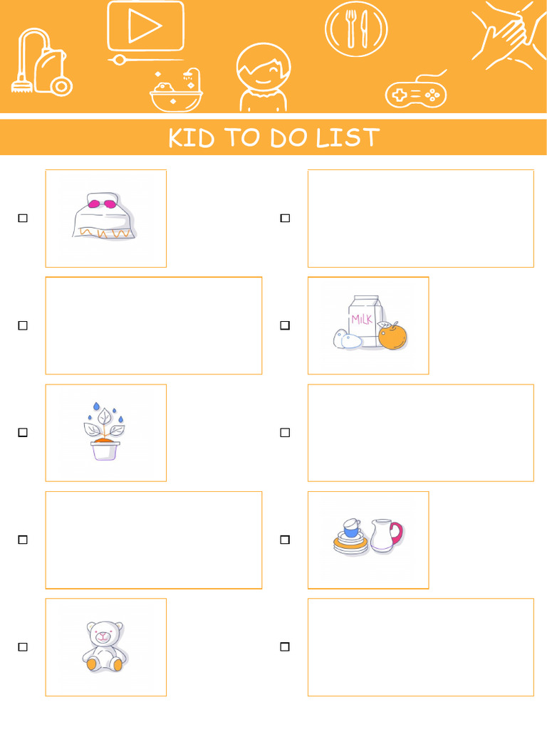 Kid To Do List Template | PDF