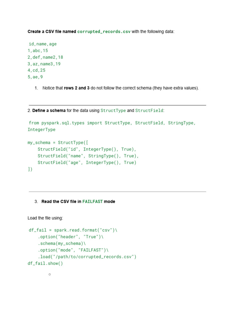 Lab 8 PySpark Exercises | PDF | Comma Separated Values | Apache Spark