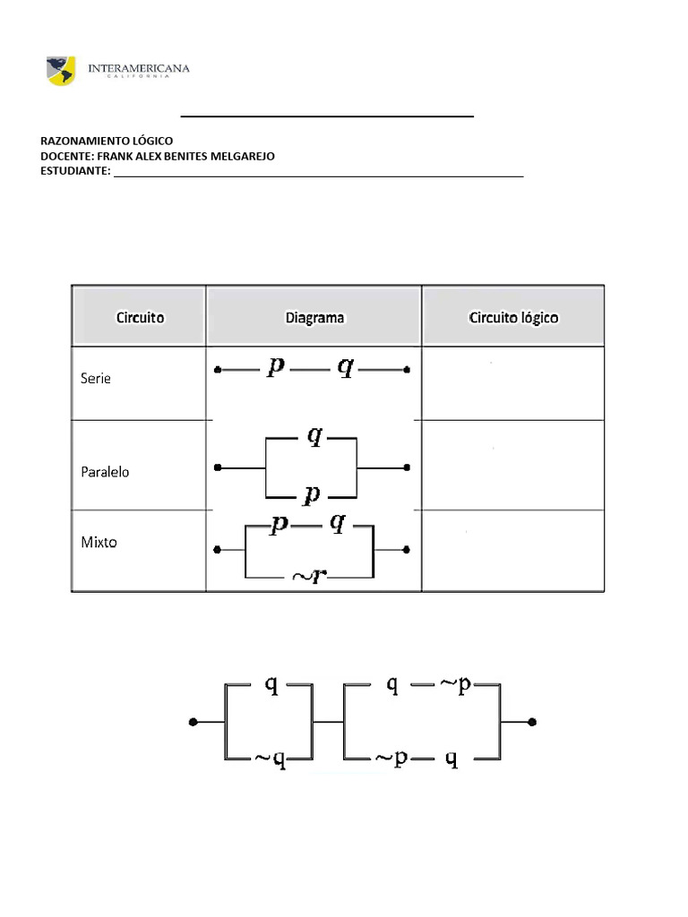 Practica Razonamiento Logico - Circuitos_240817_110702 | PDF