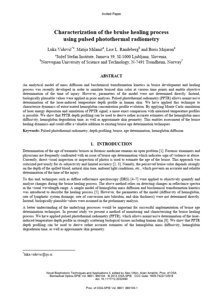 Testing Blood Flow Through Laser Motions | PDF | Hemoglobin | Spectroscopy