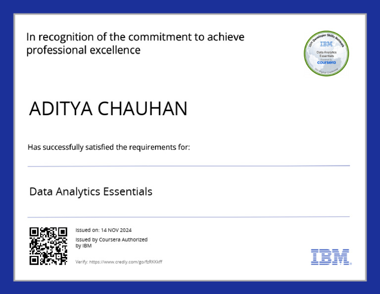 Data Analytics Essentials Certificate | PDF