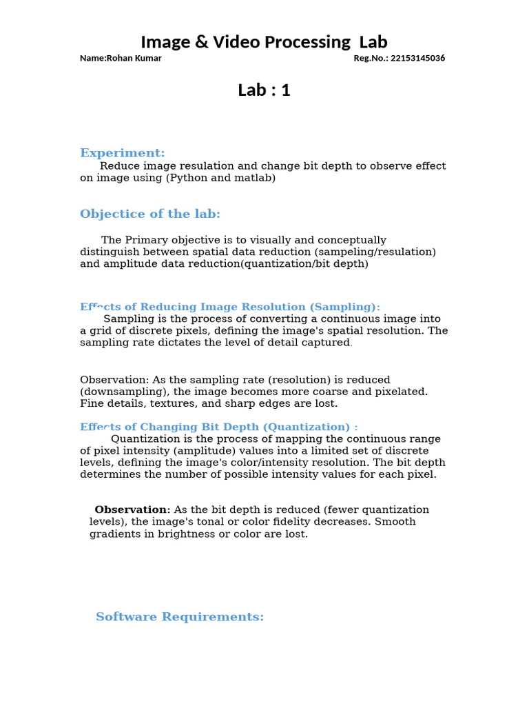 IVP_Lab_Report_22153145036 | PDF | Sampling (Signal Processing) | Image Resolution