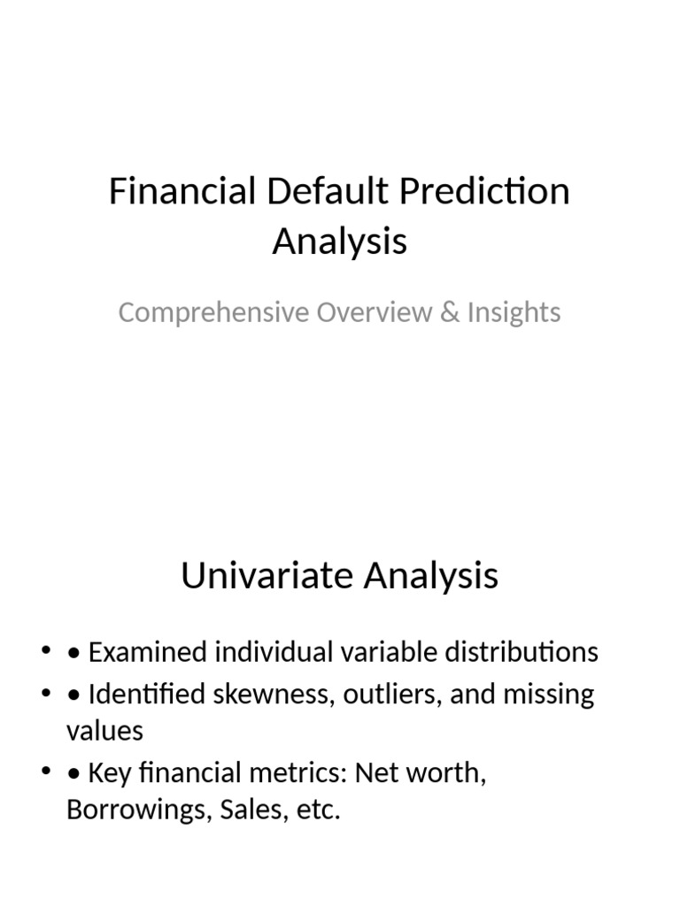 Financial Default Prediction Insights | PDF