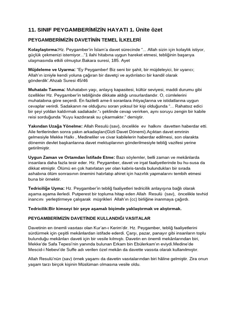 11 Sph 1. Üni̇te Özet | PDF