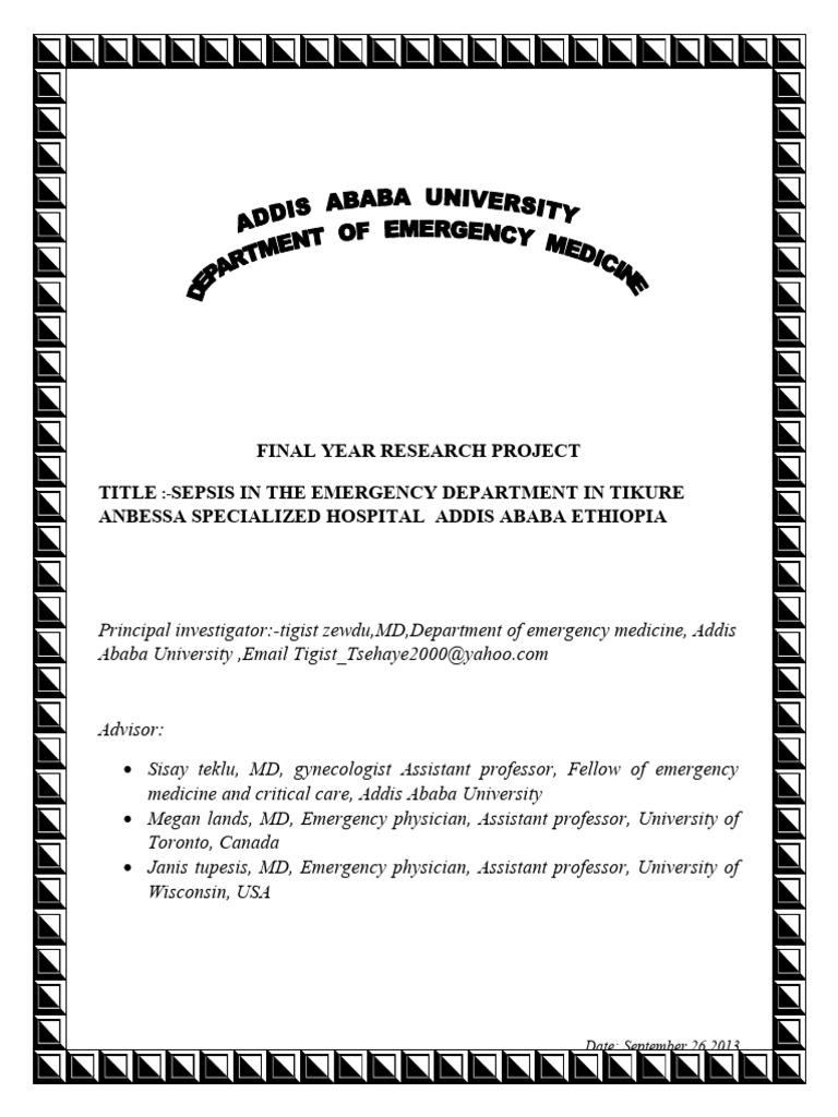 Sepsis in the Emergency Department in Tikur Anbessa | PDF | Sepsis ...