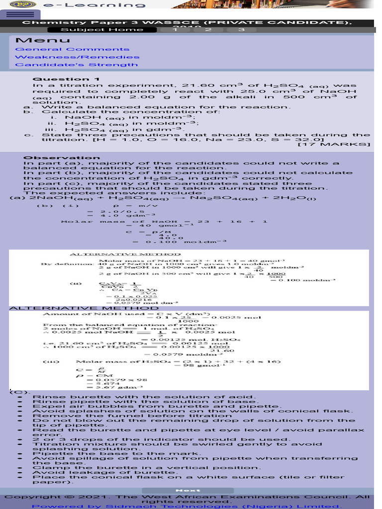Chemistry Paper 3, 2019 | PDF | Titration | Chemistry