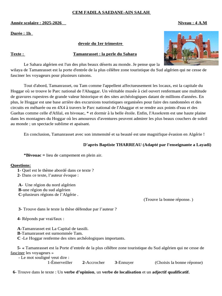 Tamanrasset : Joyau du Sahara Algérien | PDF | Algérie
