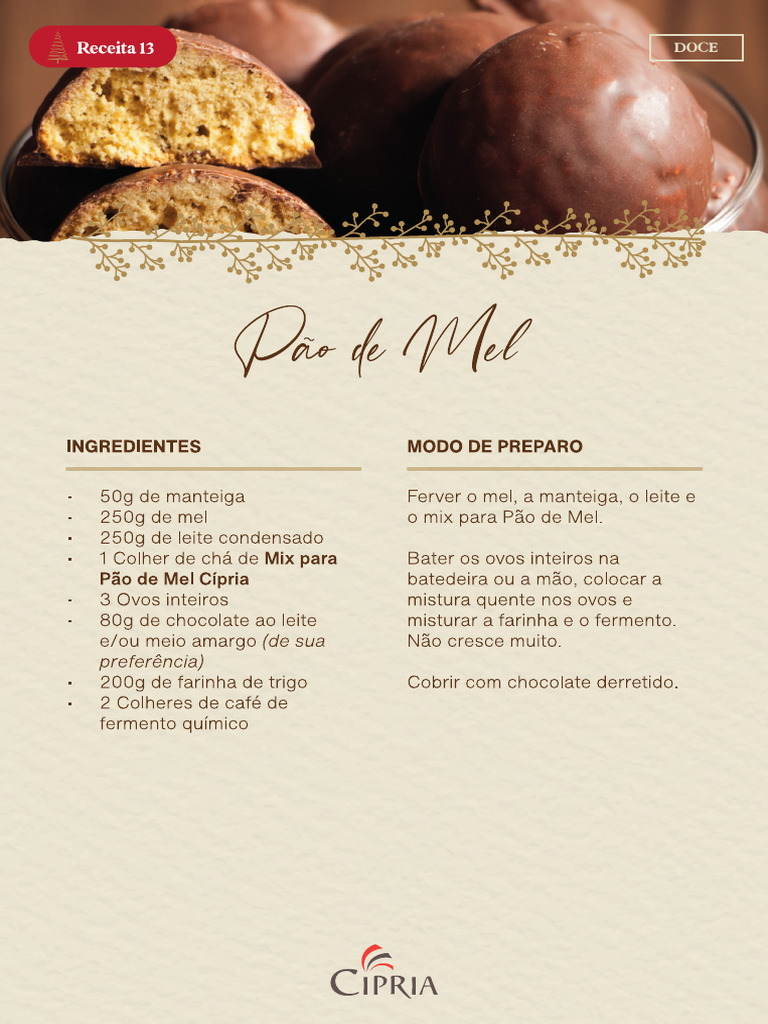 Receita 13 Pao de Mel | PDF