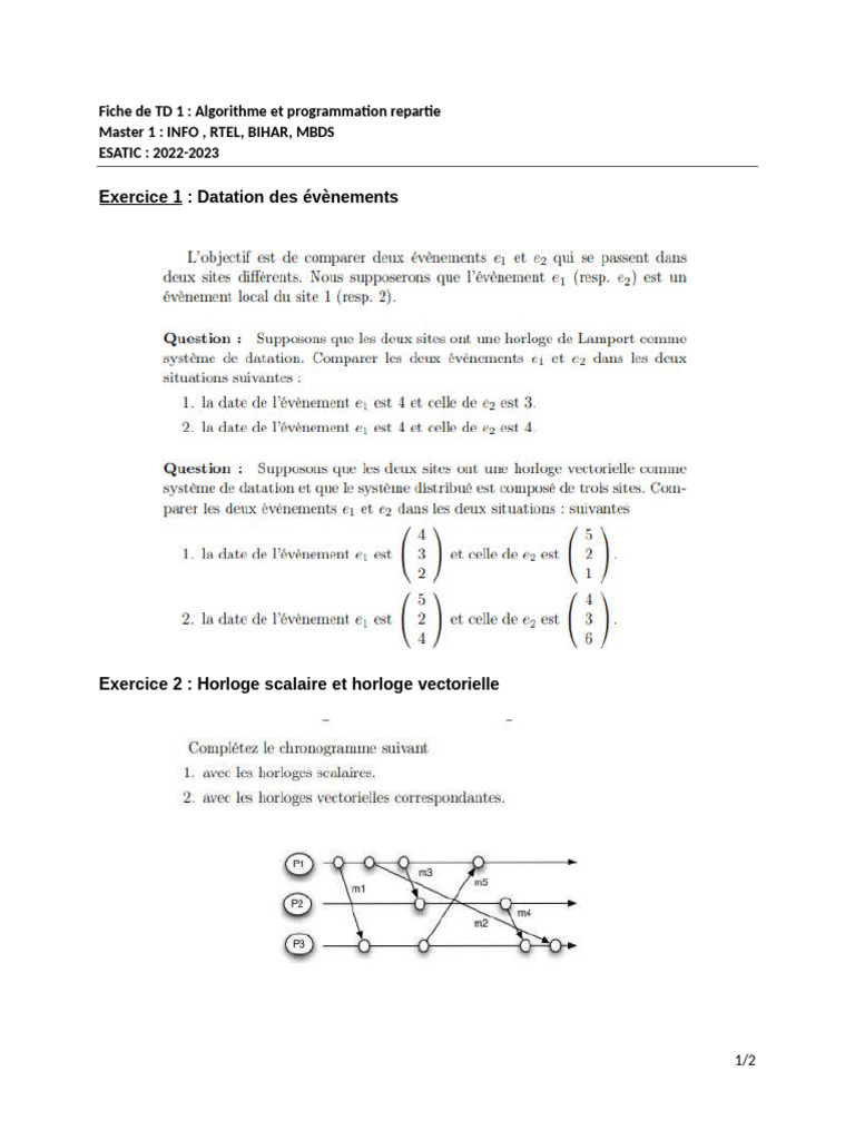Algorithmes de Datation et Horloges Distribuées | PDF