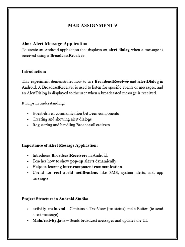 Mad Assign 9 | PDF | Android (Operating System) | Mobile App