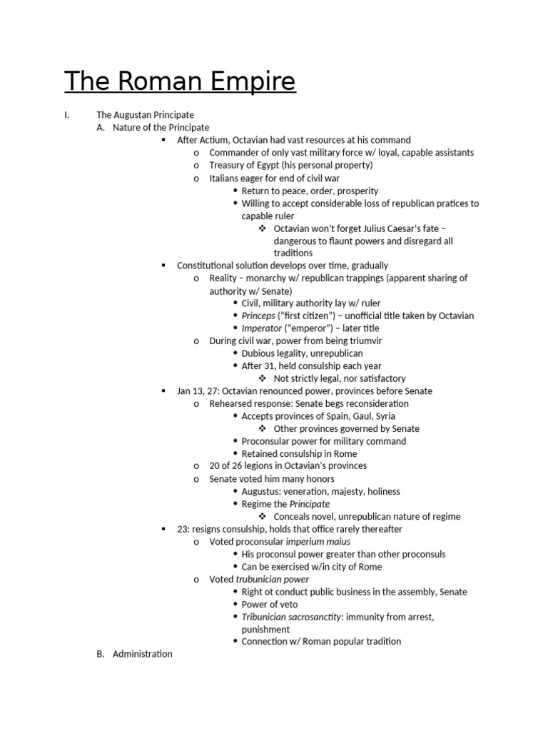 05.the Roman Empire NOTES | PDF | Augustus | Paul The Apostle