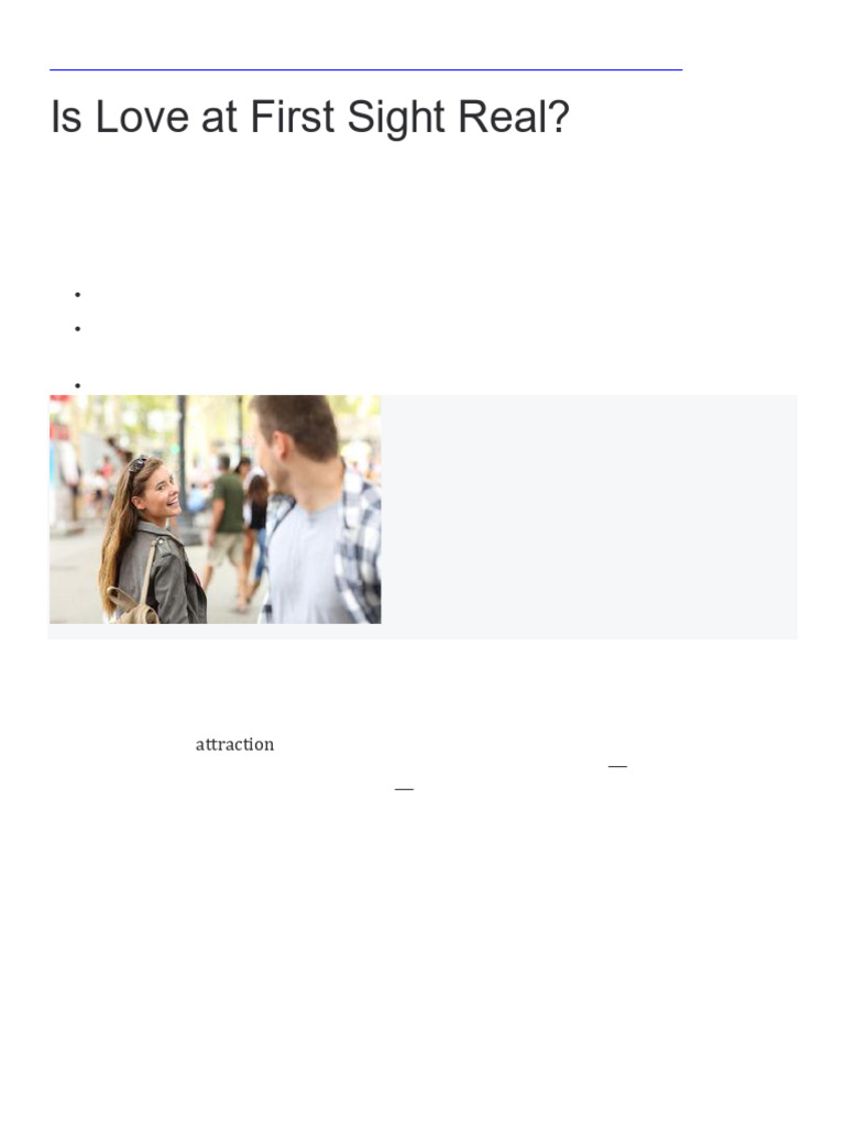 Is Love at First Sight Real? Insights | PDF | Love | Intimate Relationships