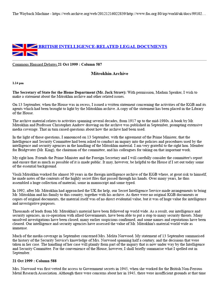 British Intelligence Legal Documents | PDF | Espionage | Mi5