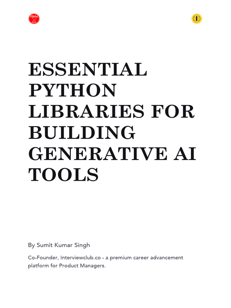 Essential Python Libraries for Building Generative AI Tools | PDF | Machine Learning | Internet ...
